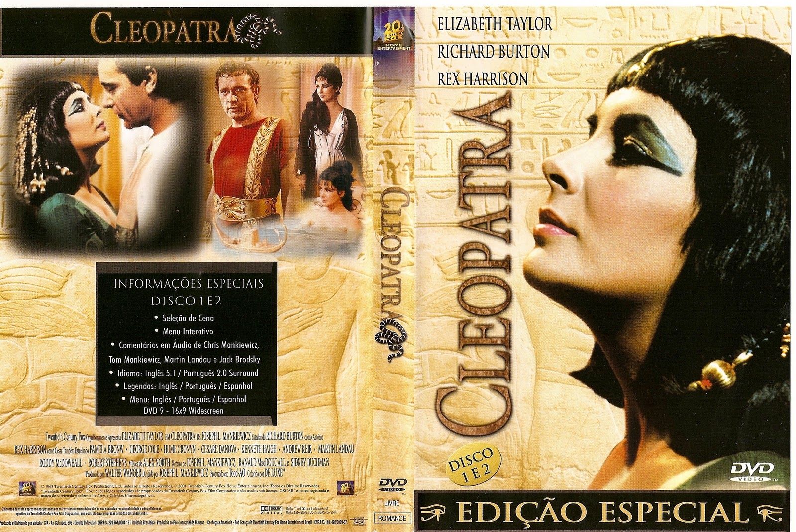 Filme Cleópatra - DVDS COM DUBLAGEM CLASSICA