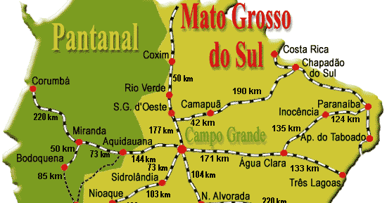 Playas de Brasil: Mapas de Bonito - Mato Grosso do Sul - Brasil