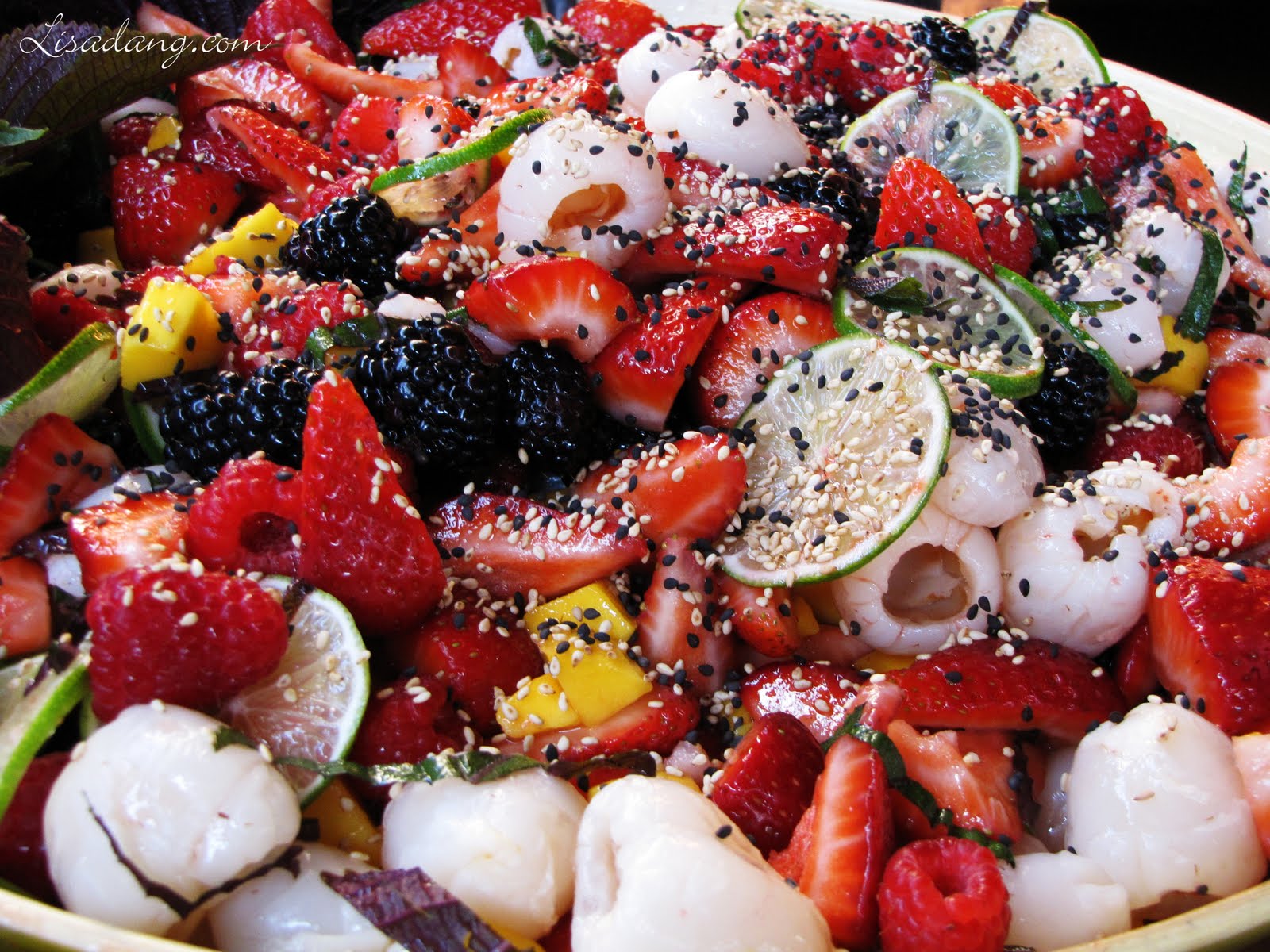 Dang It Delicious: Fruity Berry Lychee Salad