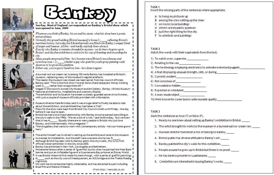 B's Life with English: Teaching topic - Banksy