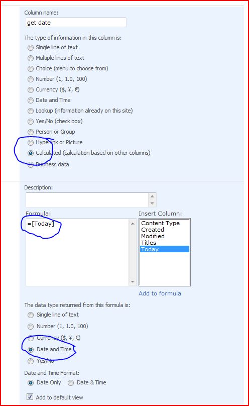 How To Create Function Today() in SharePoint List