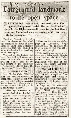OLD DEPTFORD HISTORY: Deptford Fairground/Boxing Booth.