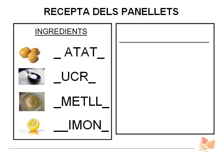 Trencaclosques: Recepta dels panellets