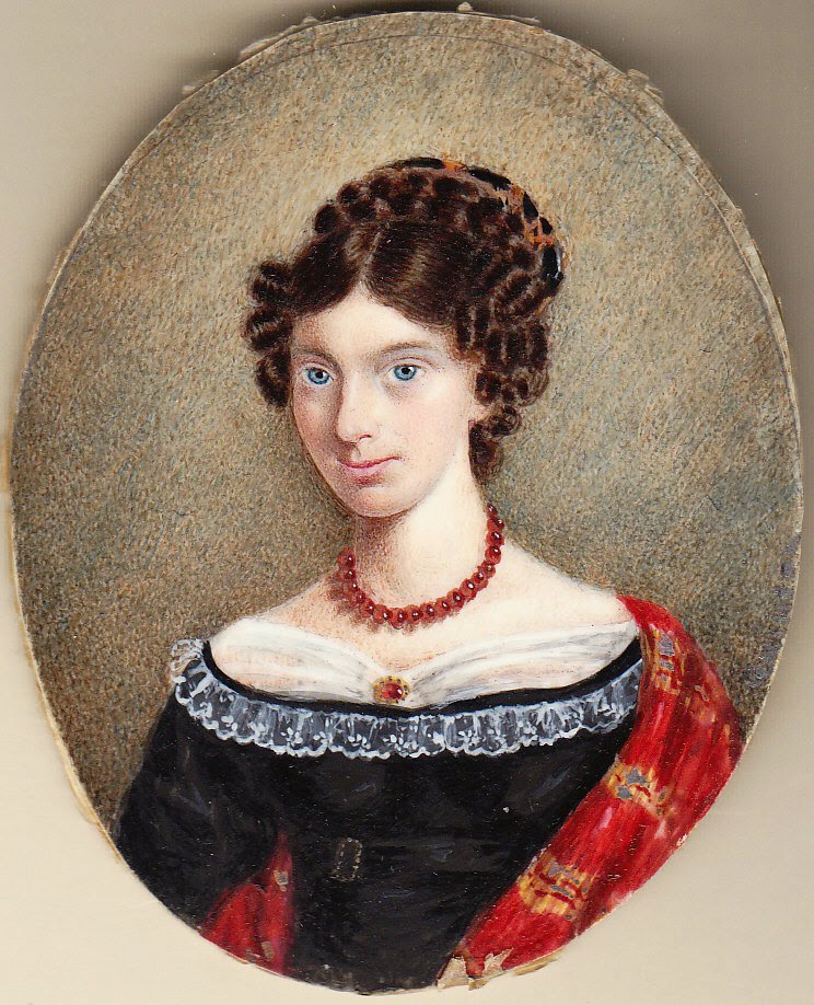 3 American Miniature Portraits: Quinton - Portrait of a Young Lady