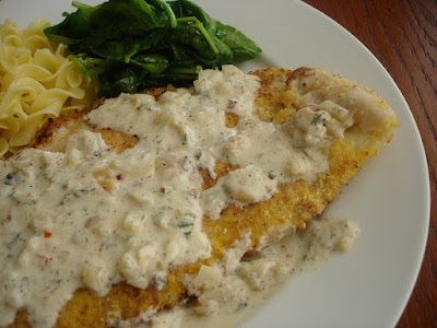 Mary Ellen's Cooking Creations: Breaded Basa Fish with a Garlic Cream Sauce