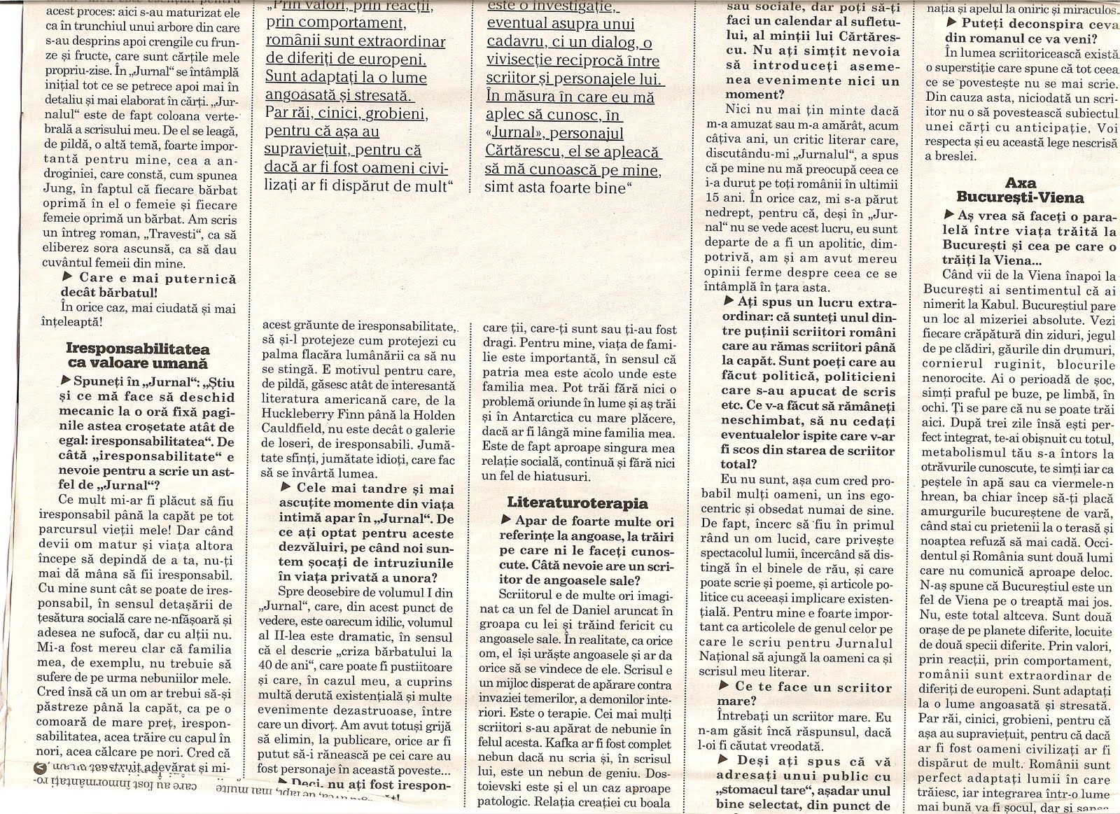 ٩(-̮̮̃-̃)۶ Mircea Cartarescu ٩͡[๏̯͡๏]۶: Articole din ziare in care ...