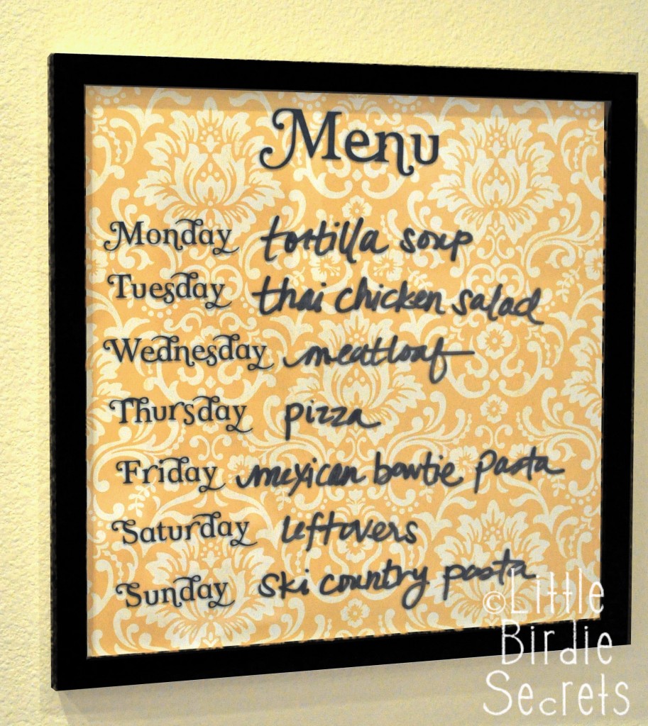 wipe off weekly menu board tutorial | Little Birdie Secrets