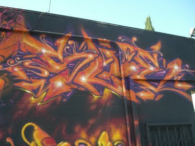 graffiti walls: Fire Graffiti With Simple Design Ideas
