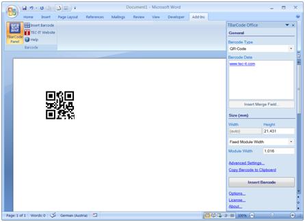 NEW PRODUCT: Barcode Add-In for Word 2007/2010