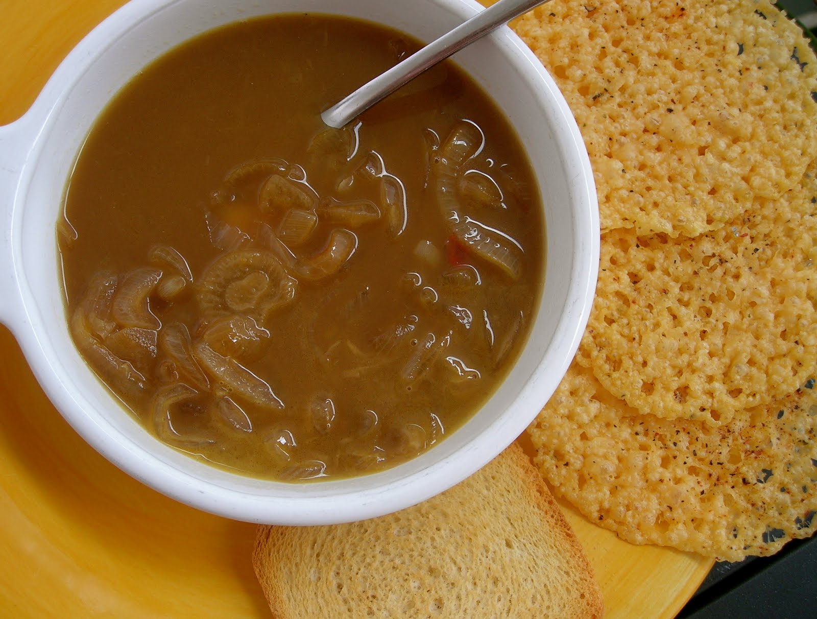 Singingirl Cooks!: Delicious Onion Soup With Miniature Toasts and ...