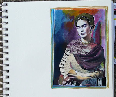 Nancy Standlee Fine Art: Frida Kahlo ~ Art Journal Page by Texas Daily ...