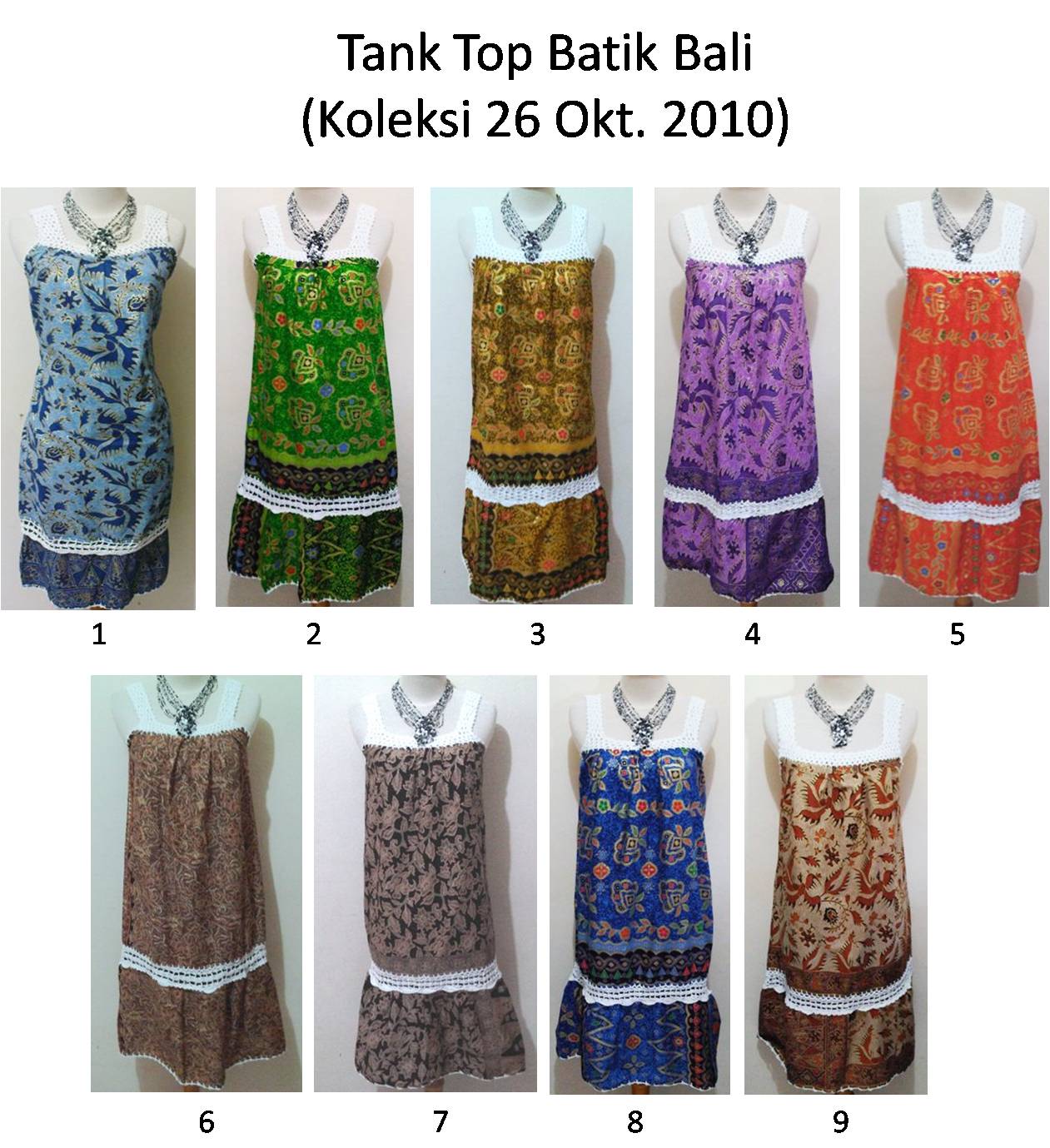 baju modern: Tank Top batik bali