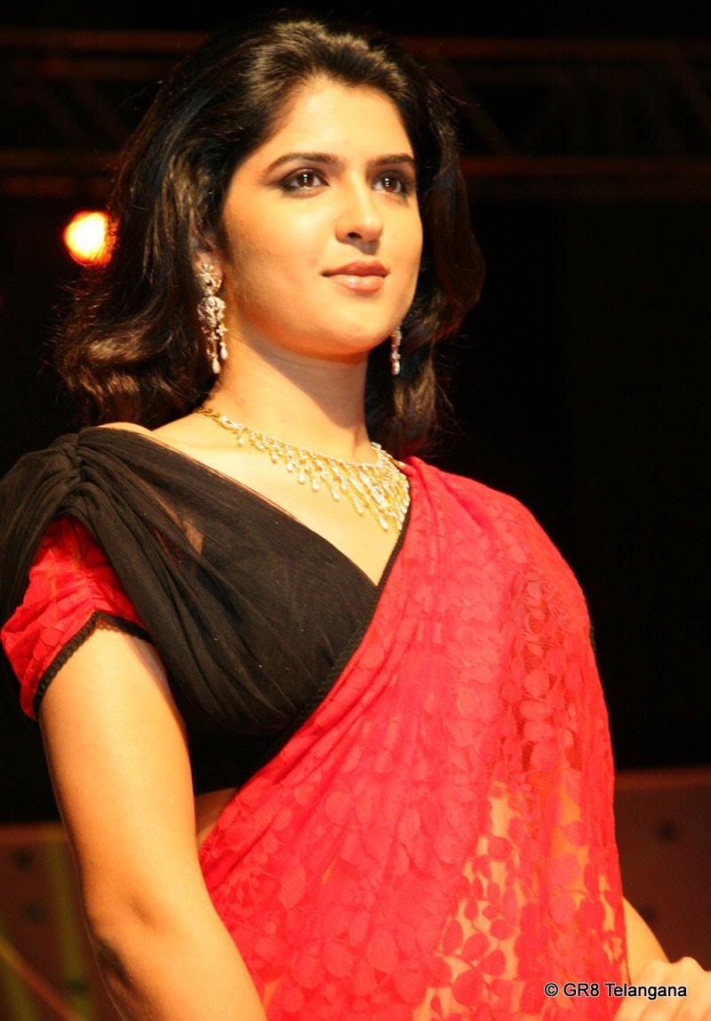 Deeksha Seth Ramp Walk Pics in Red Saree - Hot PHOTOSHOOT Bollywood ...