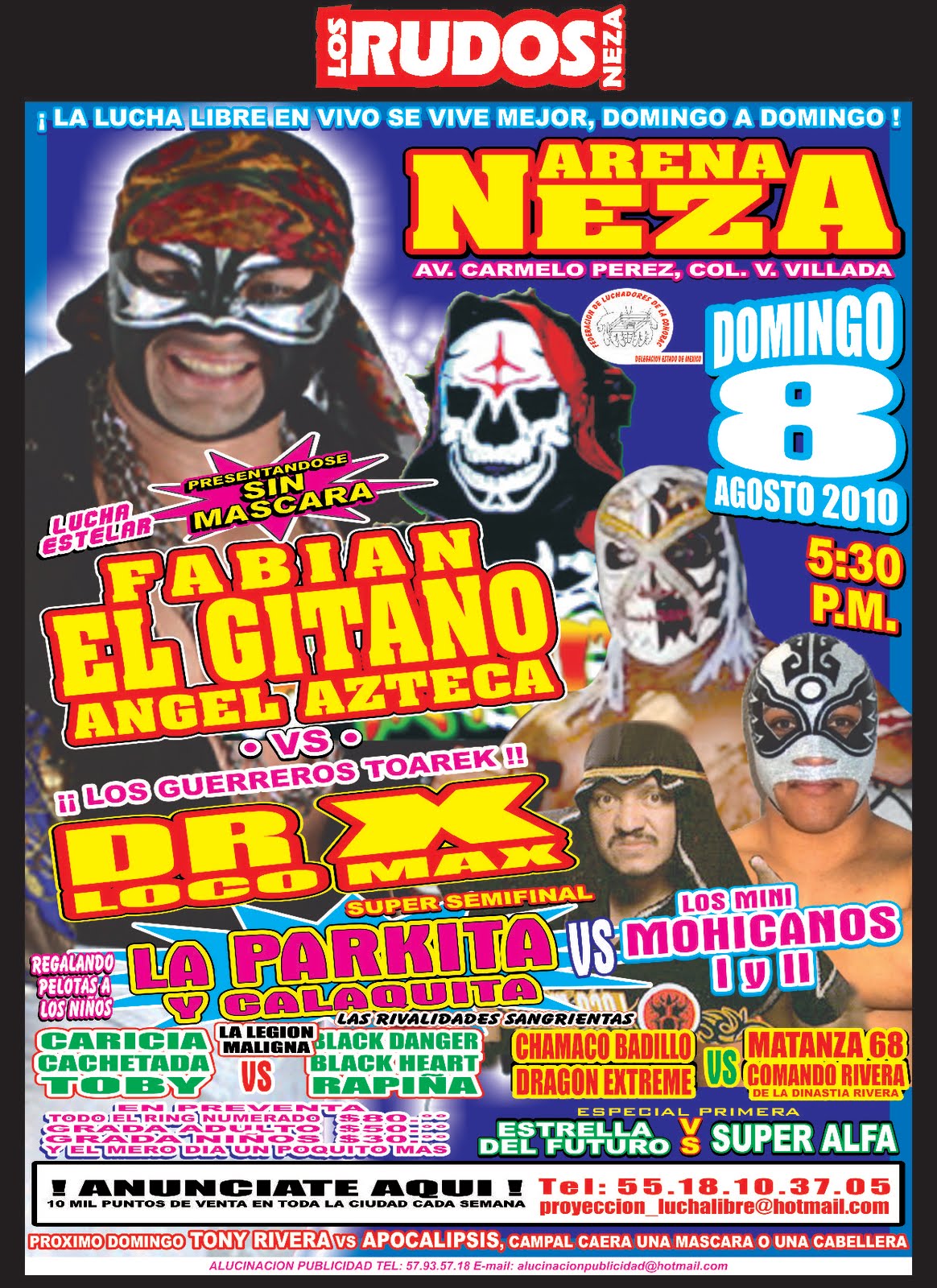 BLOG OFICIAL DE LOS RUDOS NEZA: CARTELERA ARENA NEZA DOMINGO 8 DE ...