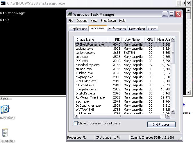 Creative Instantia: Windows Task Manager through command prompt