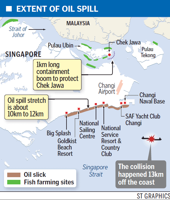 wildsingapore news: Oil spill off Changi East: Singapore reports