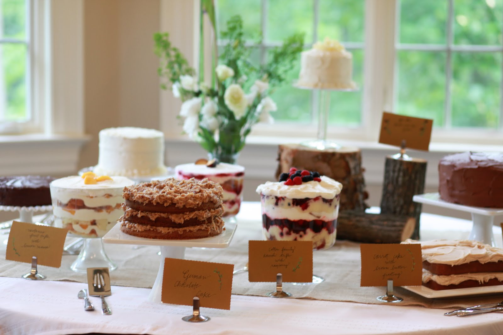 sugar city journal: cake table from wedding...making me hungry