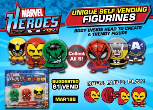 Fully Jointed Play Figures: Marvel vending machine capsule toys