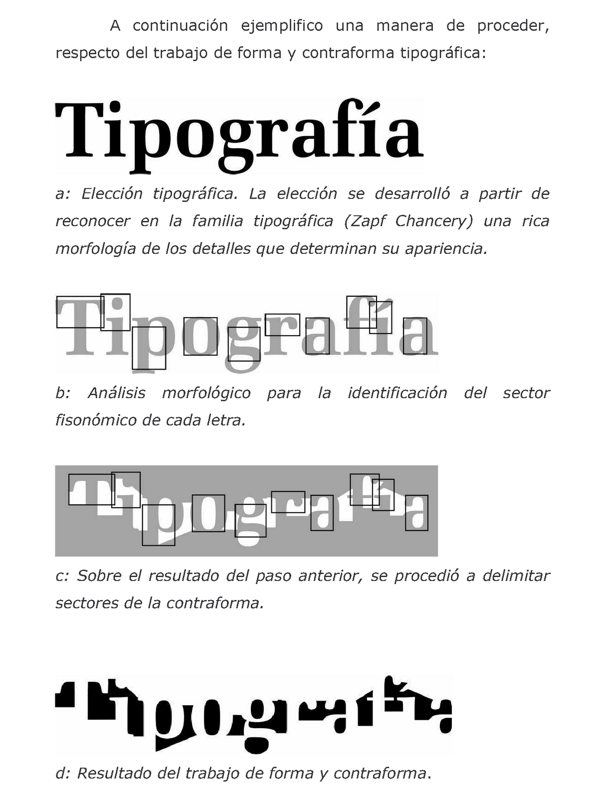 Tipos y letras: CONTRAFORMA y LEGIBILIDAD