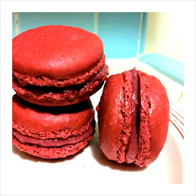 The Salty Girl: cranberry macarons