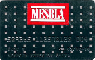 MESBLA LOJAS DE DEPARTAMENTOS S/A: MESBLA CARTÕES