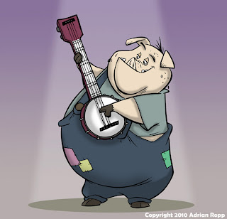 Toon Baboon: The Art of Adrian Ropp: Banjo Pig
