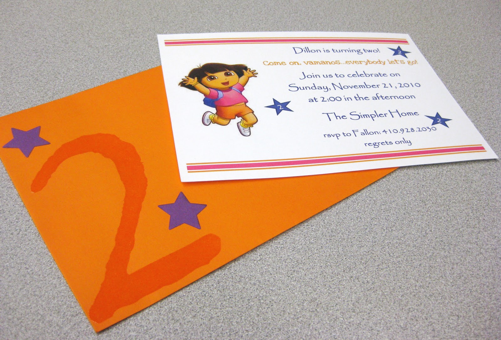Calligraphy by Shannon: Dora Birthday Invitations