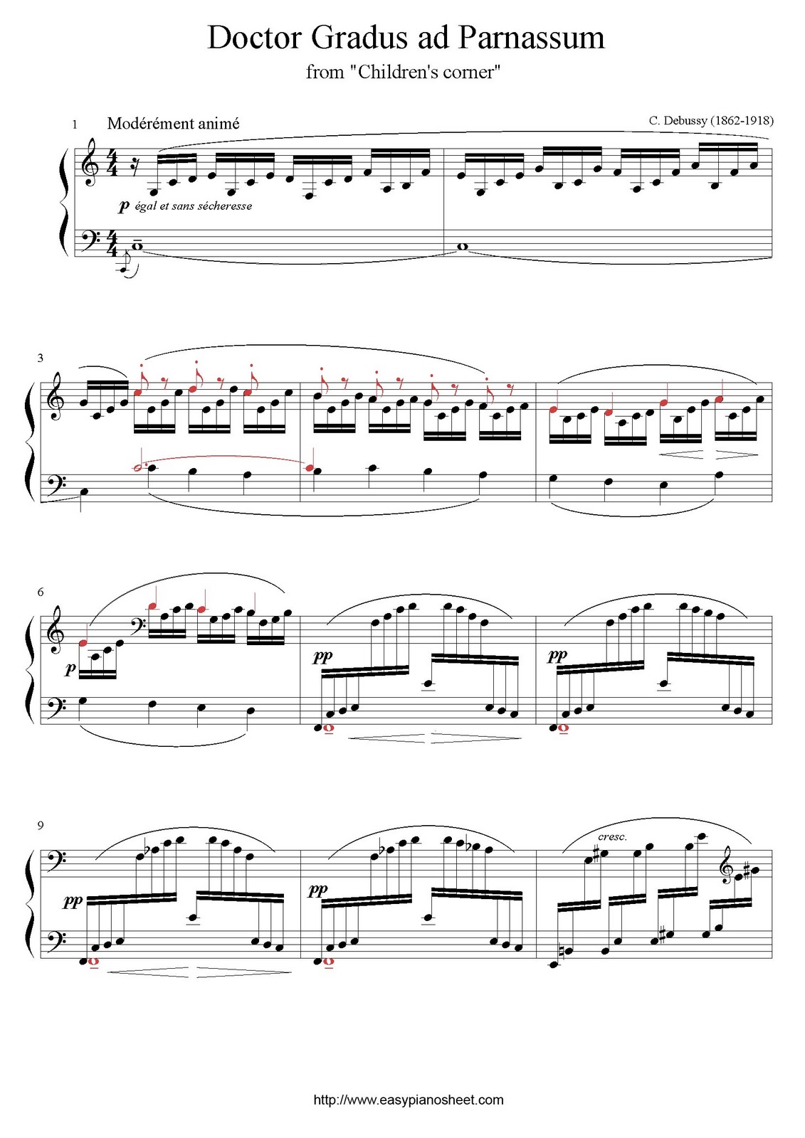 Partitura Facil: Aprende Piano Gradualmente: Claude Debussy, partitura ...