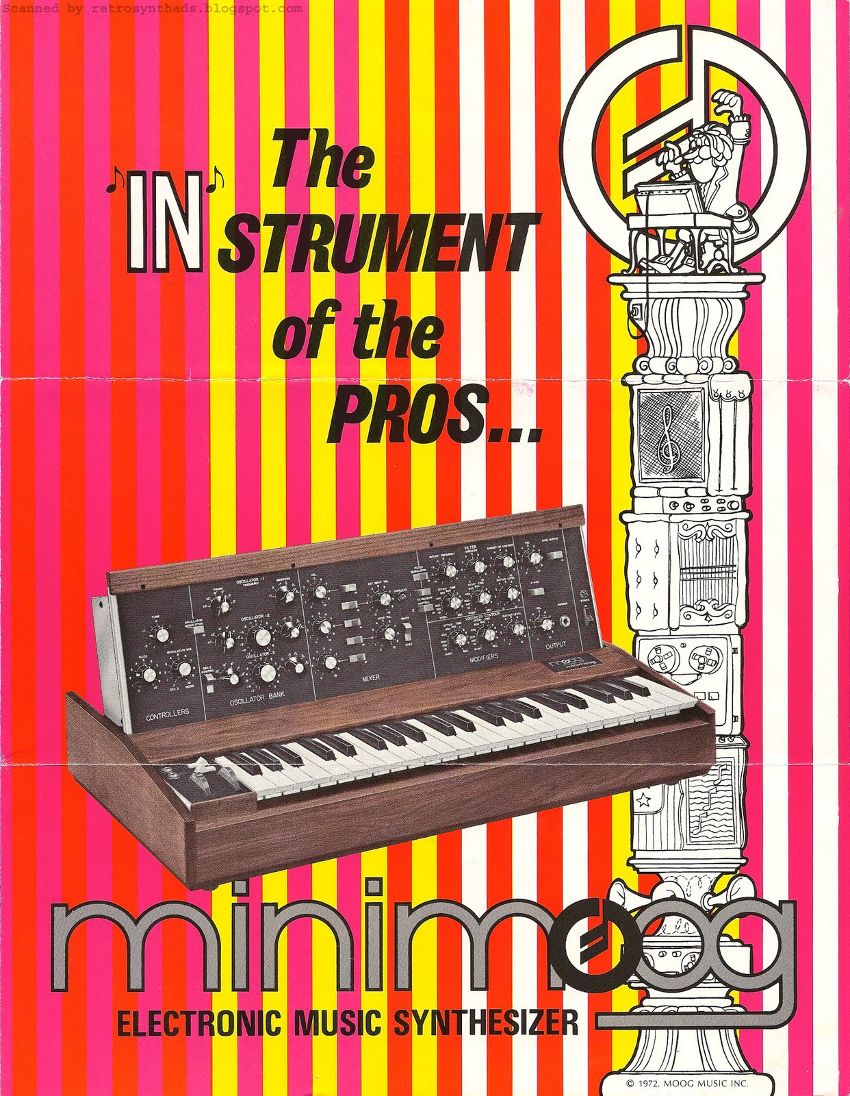 Retro Synth Ads: Moog Minimoog Brochure 'The INstrument of the Pros ...
