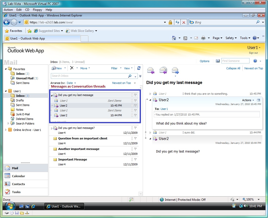 Technical Blog: New OWA features in Exchange Server 2010