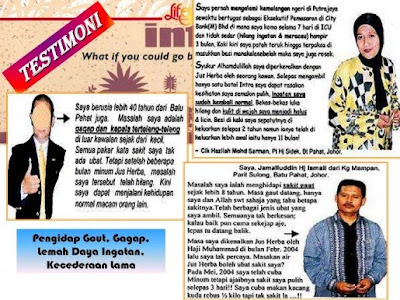 Jus Mustajab ramuan daripada 23 jenis Herba: Testimoni pengguna INTRA