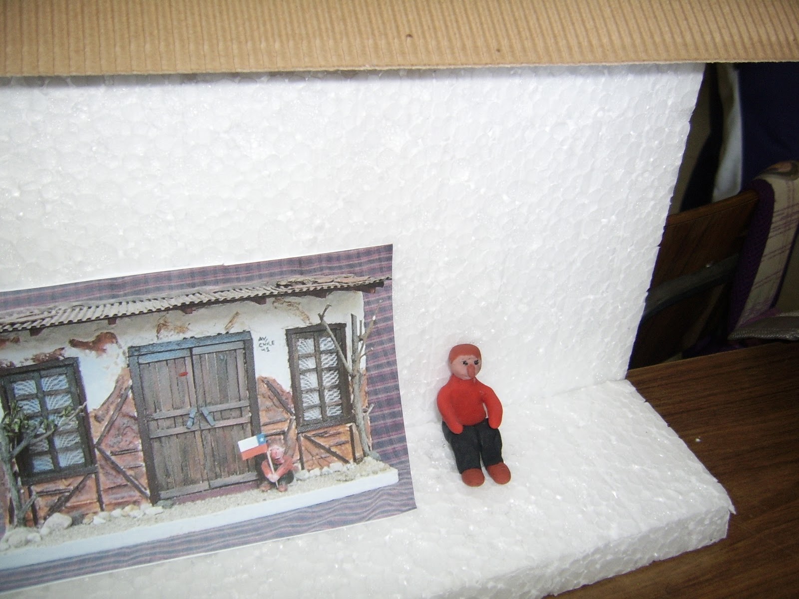 Retablo Chileno: Construcción de las vigas del techo y de la personita ...