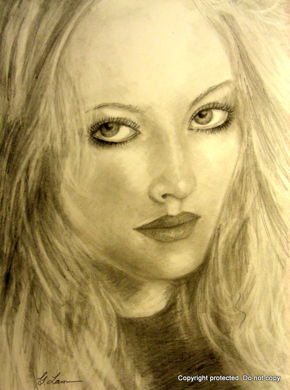 Artscanyon Gallery: Graphite Pencil Portrait - Beautiful Glance