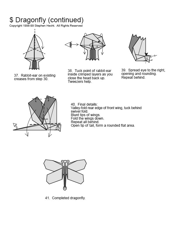 origami: An Example Of Dragonfly Model
