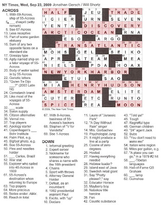 The New York Times Crossword in Gothic: 09.23.09 -- Whatever Happened ...