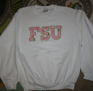 Trucks and Tutus Boutique: LSU and FSU College Applique Sweatshirts