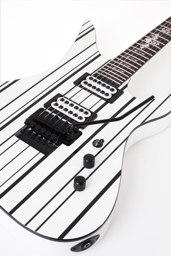 A7X FANS INDONESIA: Schecter Guitars White & Black Pimp Stripe Syn ...