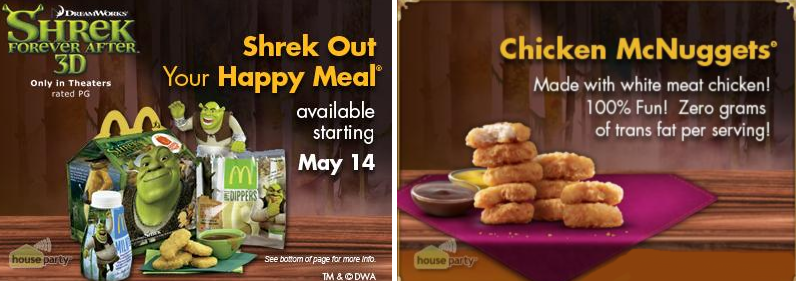 McDonalds McNuggets and Shrek Forever After House Party