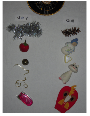 Make Your Own Sensorial: Sorting Shiny and Dull - Mommy Moment