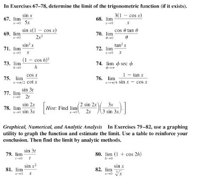 RHS AP Calc AB 2010-11: Limits - Special Trig Functions