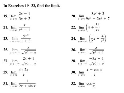 RHS AP Calc BC 2010-11: Trig Limits, Infinite Limits and Limits at Infinity