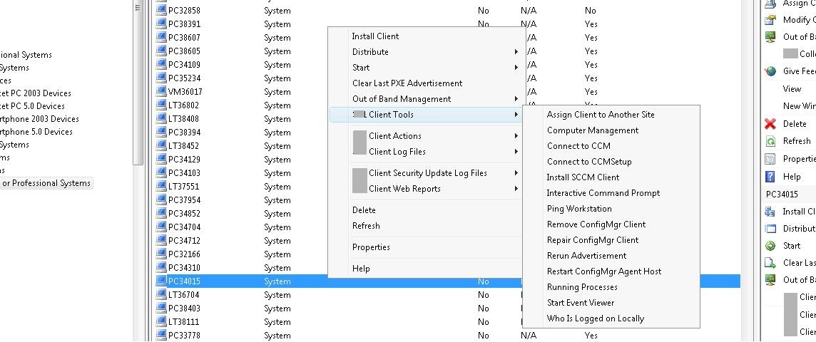 Microsoft System Center Suite: SCCM Right-Click-Tools