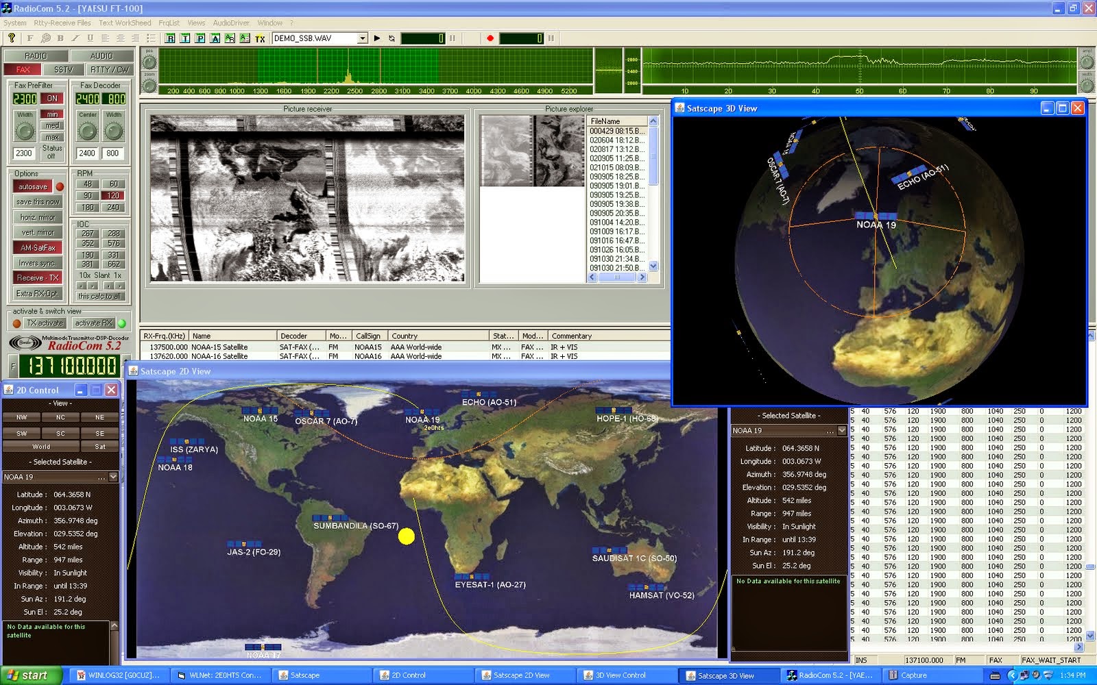 Ham Radio: Todays NOAA 19 WX Satellite Image of N.Africa - Europe ...