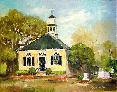 Paint Charleston Daily: Painting Colonial Christ Church