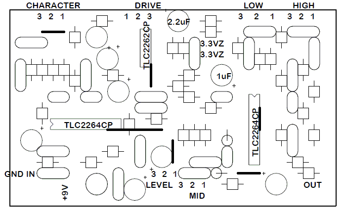 PCB layouts for diy stompboxes: Tech 21 Sansamp Character Series