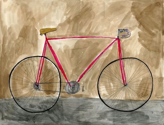 Urban Sketchers Washington DC: Red road bike