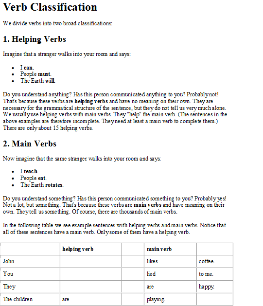 Timeless Heritage: Verbs