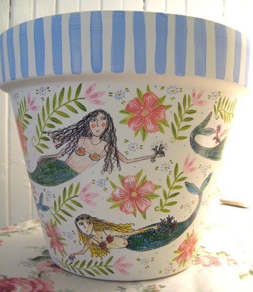 Nantucket Mermaid: Mermaid Flower Pot