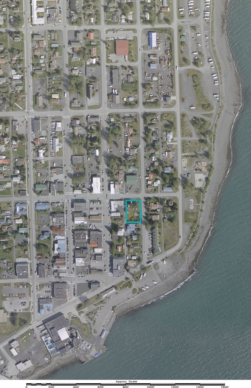 Seward Community Library & Museum Project: Aerial of Seward and the Site