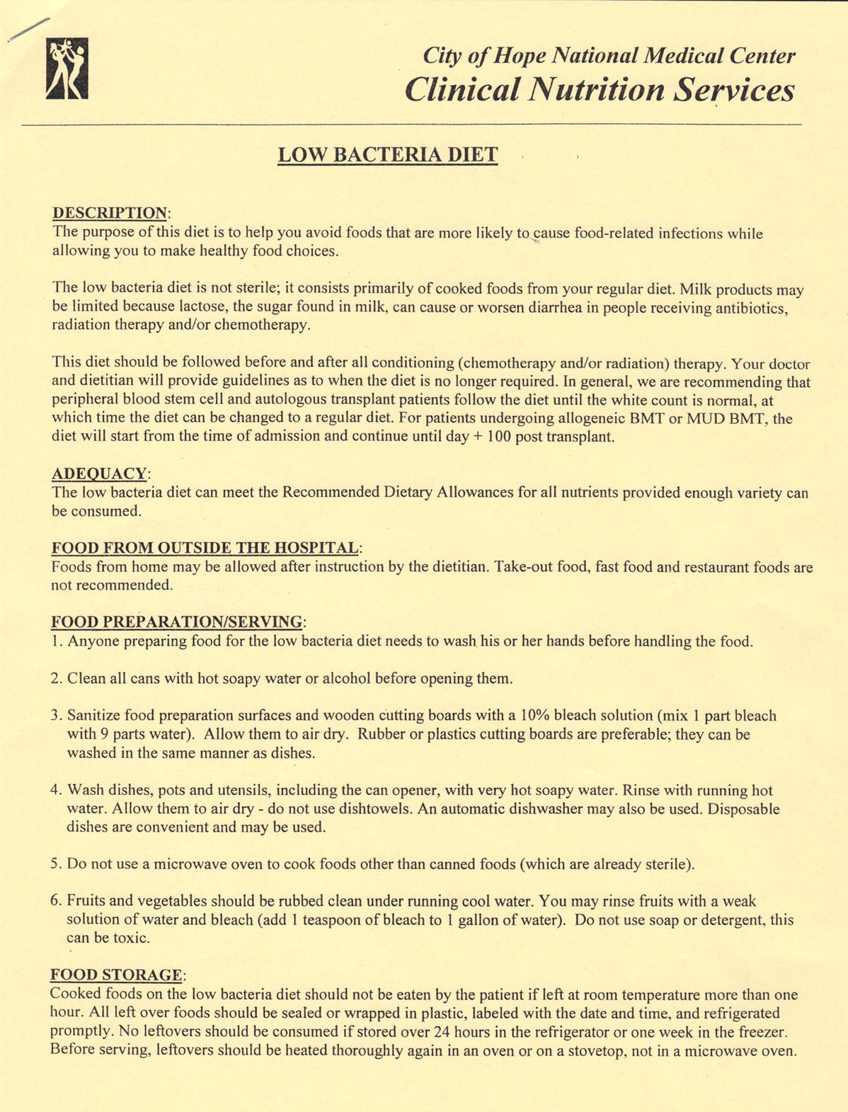 Pat Patton News: Low Bacteria Diet